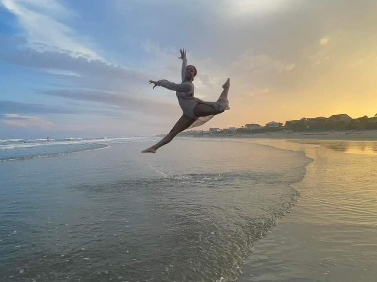 Dance Leap On The Beach