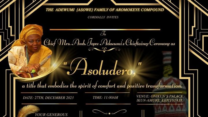 Fundraiser by Joyce Adewumi : Bridging Nations: A Historic Chieftaincy ...